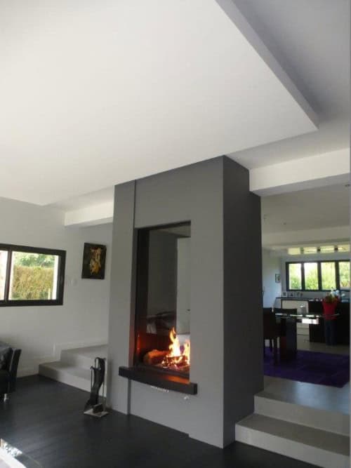 Cheminée ouverte M Design : Modèle FOYER SUR MESURE - Les Experts ...